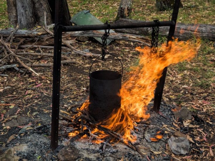 Drinking Billy Tea at Lukes Bluff Lookout