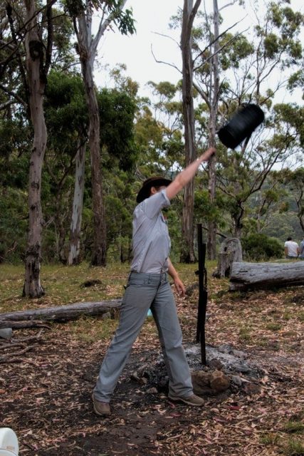 Drinking Billy Tea at Lukes Bluff Lookout
