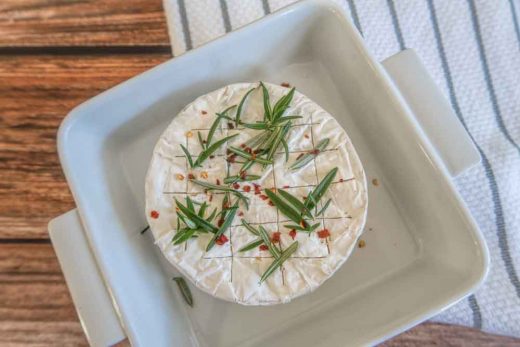 Creamy baked camembert